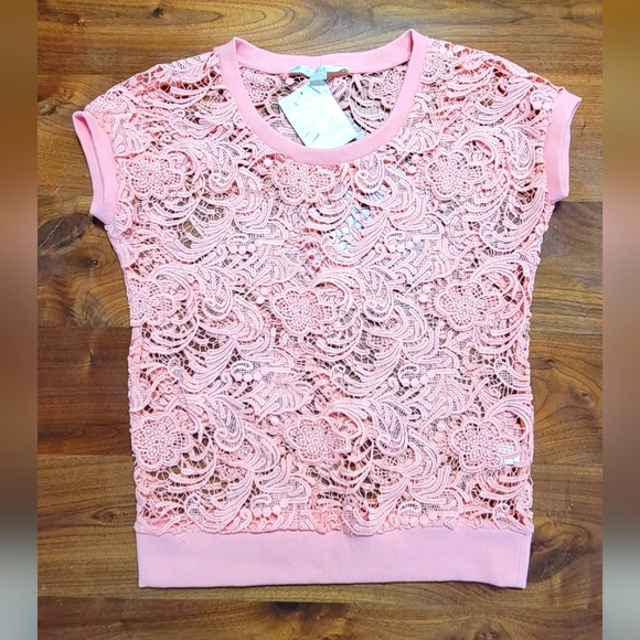 Boston Proper | Tops | Boston Proper Lace Top Xxs Nwt Coral Creamsicle ...